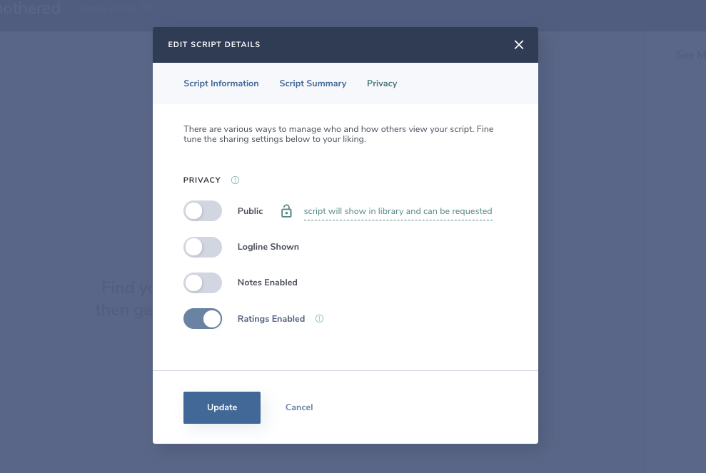 Your Script Privacy Settings | Writers Spotlight
